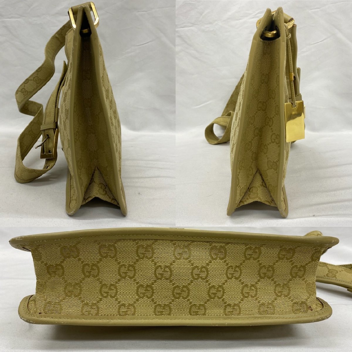 GUCCI グッチ ショルダーバッグ GG柄 キャンバス ゴールド金具 91762 002122 ブラウン系 斜め掛けバッグ(その他)｜売買さ ...