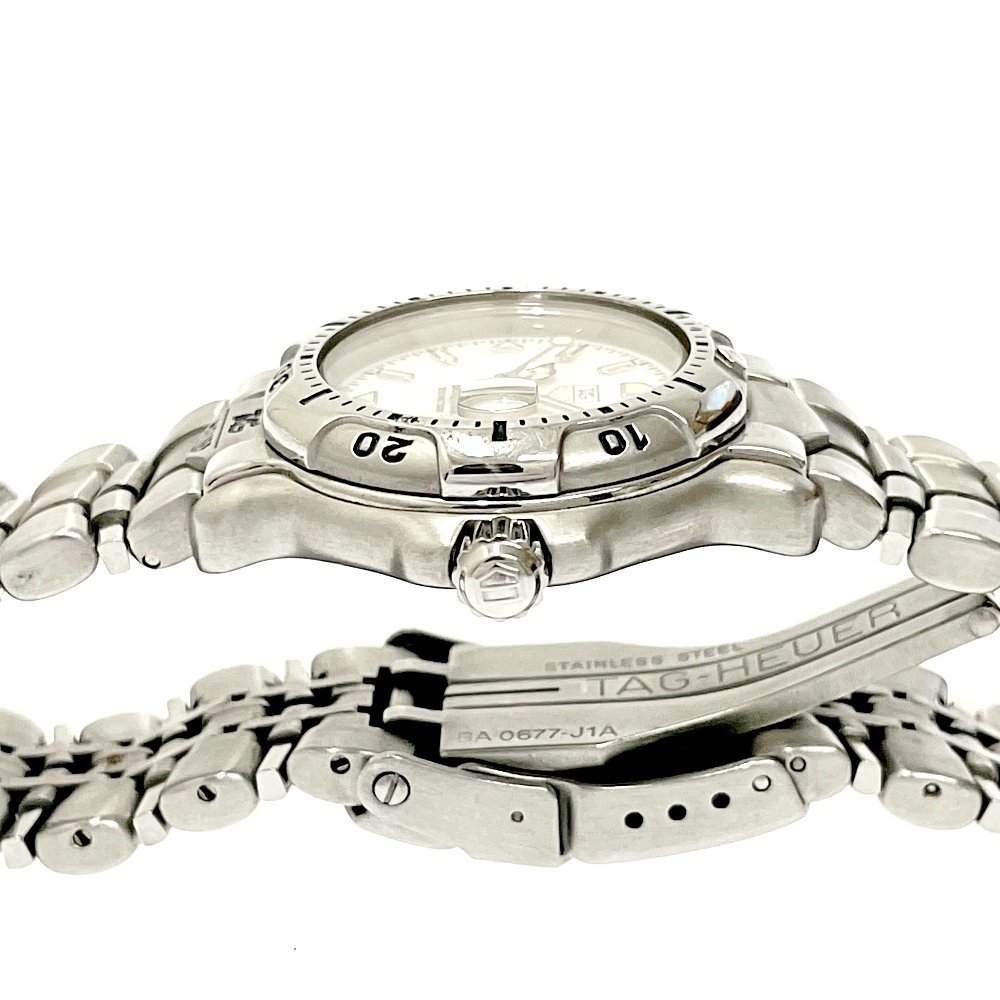 1円スタート TAG HEUER タグホイヤー WH1311-K1 プロフェッショナル SS ホワイト文字盤 クオーツ レディース腕時計 ...