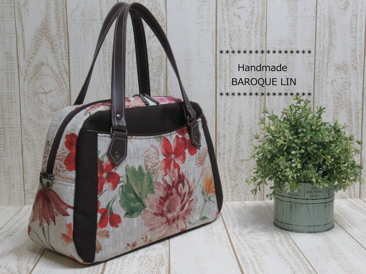 Handmade フランスインポート mfta生地使用 BAROQUE LIN 3way あおりポケット付きボストンバッグ(女性用)｜売買されたオークション情報、yahooの商品情報を ...