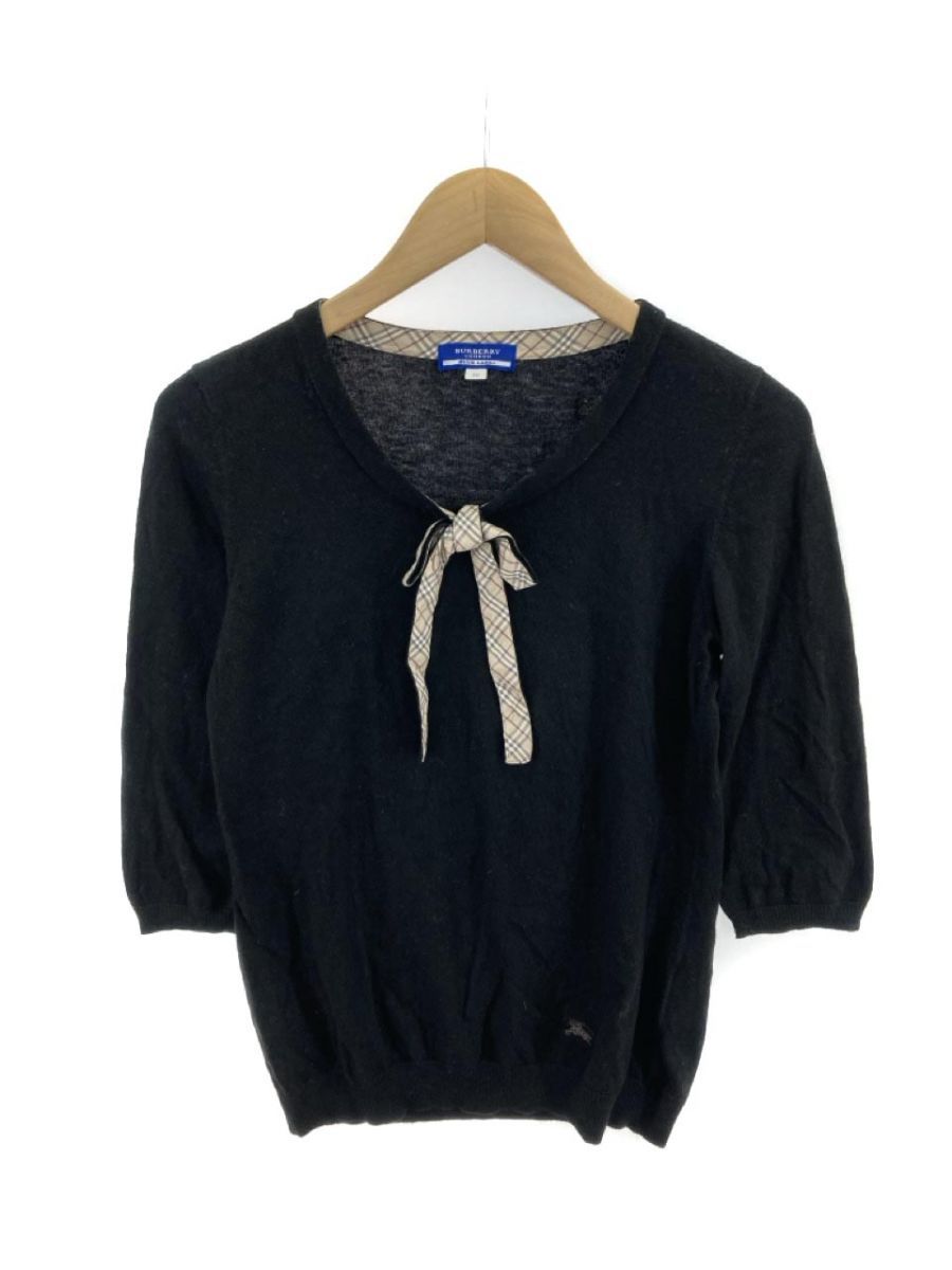 BURBERRY BLUE LABEL バーバリーブルーレーベル ウール混 リボン ニット セーター size38/黒 ebb9 レディース(長袖セーター)｜売買されたオークション情報 ...