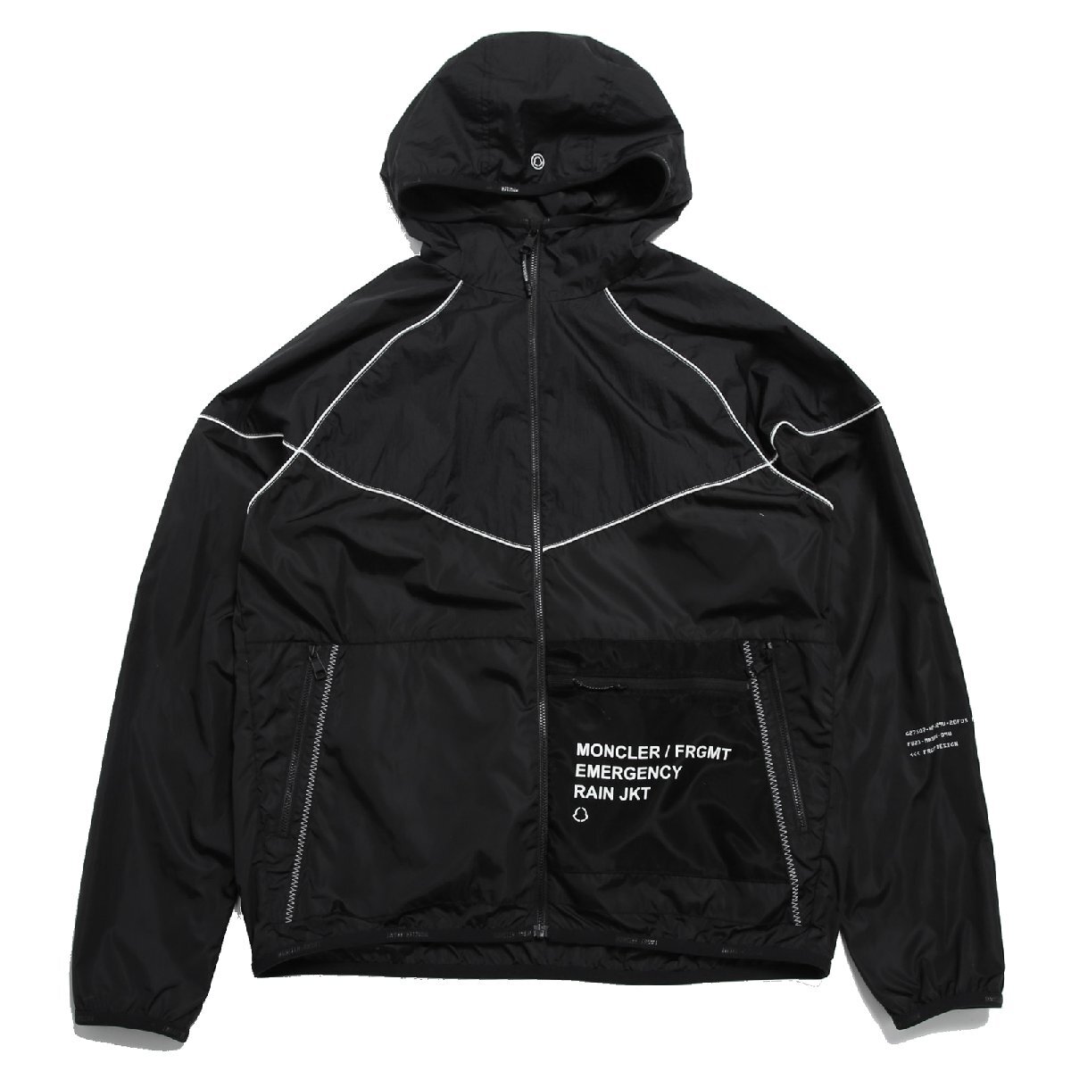 MONCLER GENIUS × FRGMENT / 21年 HUNOR ナイロン ジャケット メッシュポケット / size 1 BLACK ...