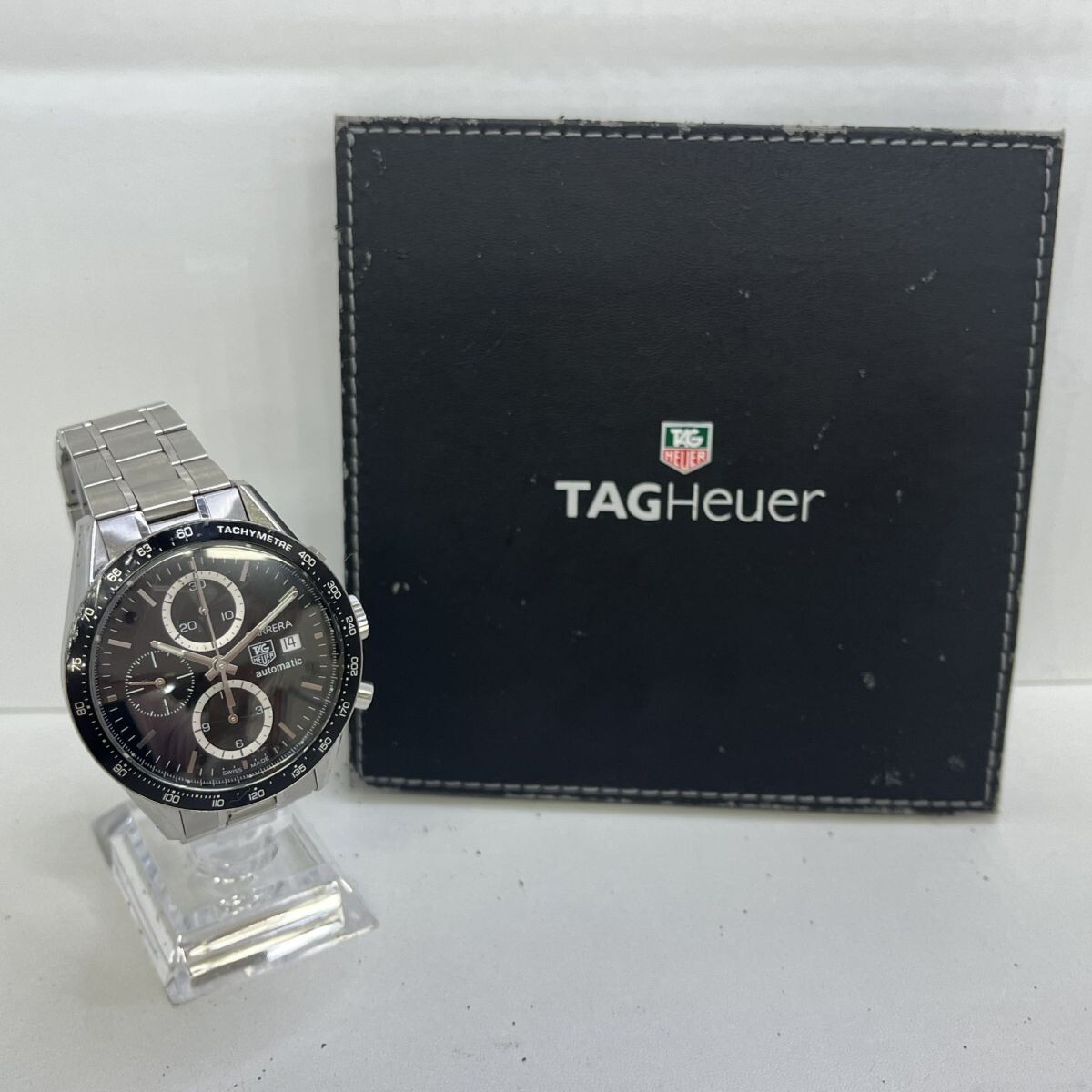Q031-U38-5 TAG Heuer タグホイヤー CARRERA 16 カレラ AUTOMATIC 自動巻き デイト 50M 1860 CV2010-1 FR6704 メンズ腕時計 裏 ...