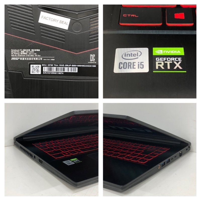 msi MS-16W2 GF65 Thin 10UE NVIDIA GeForce RTX3060 Windows 11 Core i5 ...