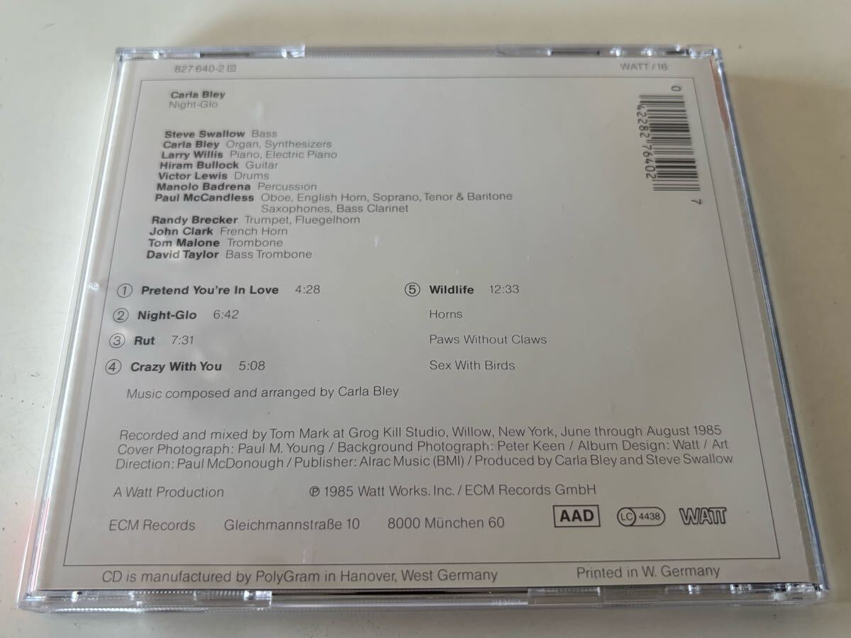 Carla Bley カーラ ブレイ Night-Glo '85 Steve Swallow/Larry Willis/Hiram ...
