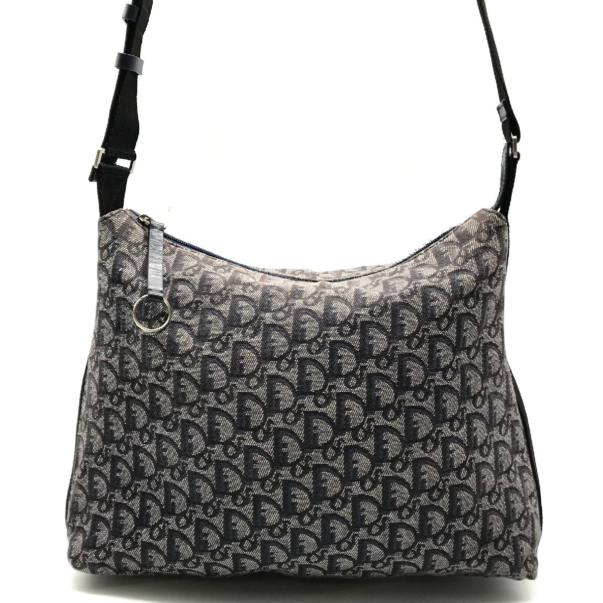 1円 Christian Dior ディオール トロッター キャンバス ショルダー バッグ 斜め掛け ネイビー レディース a7507 ...