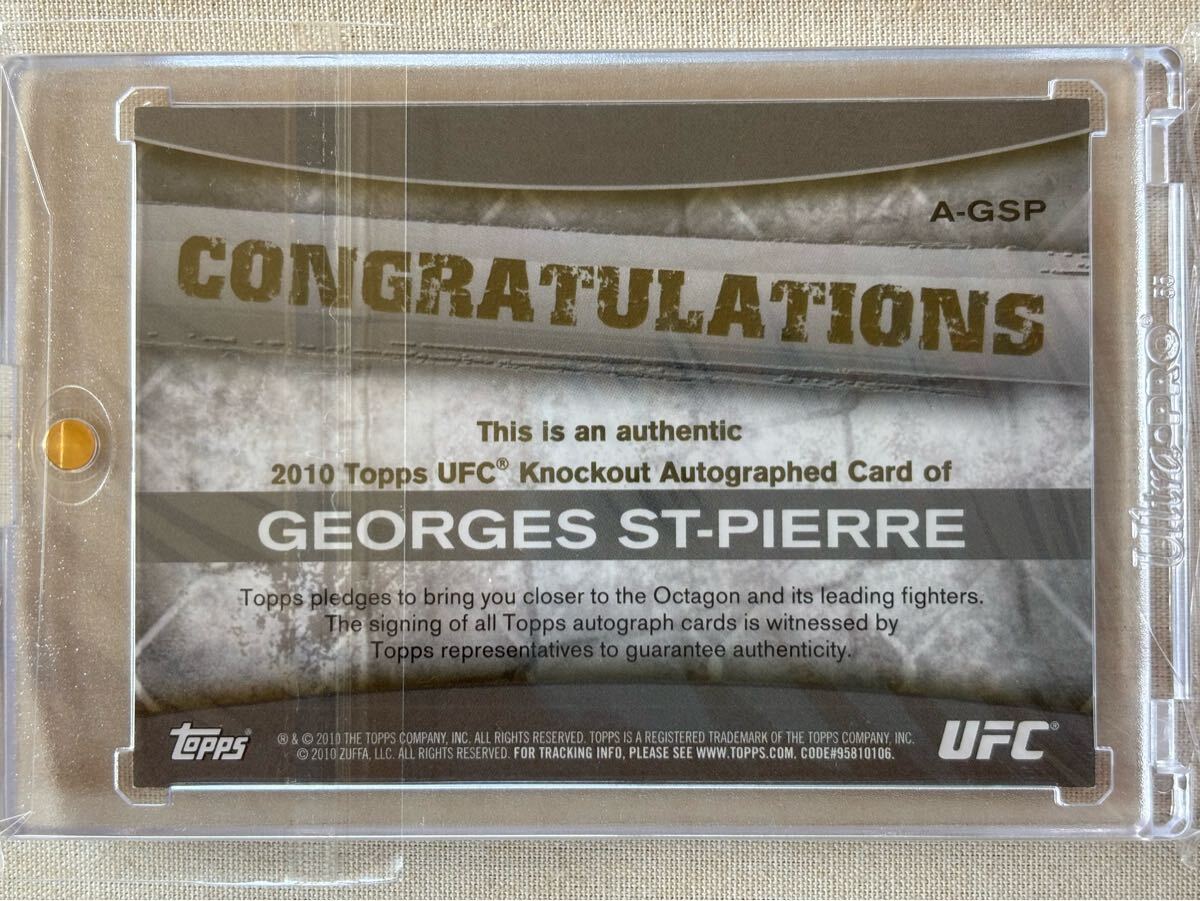 2010 TOPPS UFC KNOCKOUT FIGHTER AUTOGRAPH A-GSP GEORGES ST-PIERRE #085/ ...