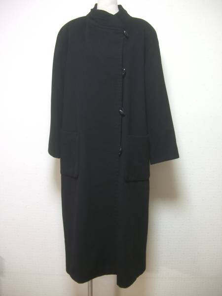 345555 roga ロガ レナウンルック 黒 カシミア ロングコート(Lサイズ)｜売買されたオークション情報、yahooの商品情報をアーカイブ公開 - オークファン（aucfan.com）