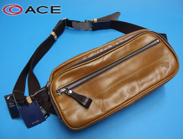 ACEエース ultima 総本革レザー 大容量ボディバッグ 薄茶(ボディバッグ)｜売買されたオークション情報、yahooの商品情報を ...