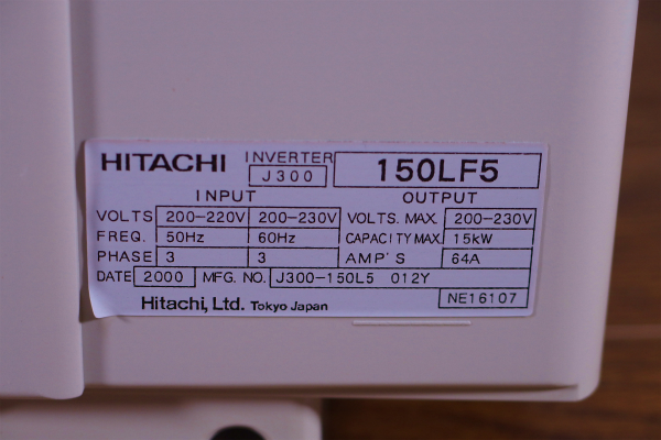 インバータ/HITACHI/日立/J300/150LF5/3相200V15kW/#IN02(電材、配電用品)｜売買されたオークション情報 ...