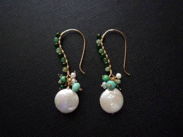 rinrinコインパールとグリーンカラーストーンのk14gfピアス(淡水真珠)｜売買されたオークション情報、yahooの商品情報をアーカイブ公開 - オークファン（aucfan.com）