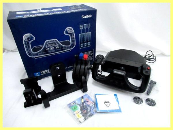 39027 Saitek/サイテック フライトシミュレーター PRO FLIGHT YOKE SYSTEM PZ44 箱付き/(フライト ...
