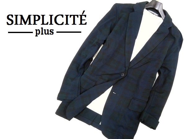 Simplicite plus シンプリシテェ 薄手 COOL MAX チェック柄 2B テーラードジャケット 黒 L ok0612-24-1(Lサイズ)｜売買されたオークション情報 ...