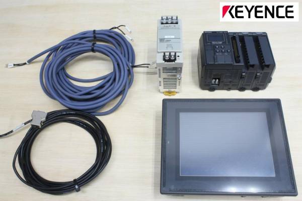 完動品 動作保障 キーエンス KEYENCE VT3-V7 KV-3000 KV-B16XC KV-B16RC /OMRON PSU S8VS-12024 電源 通信ケーブル一式セット UD ...