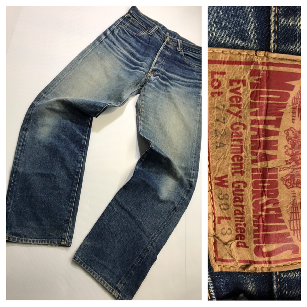 MONTANA HORSEMANS モンタナホースマンズ 日本製 772A 濃紺色落ち XXタイプ 赤耳 デニム ジーンズ パンツ W 30 約 74 cm(W30～)｜売買されたオークション ...