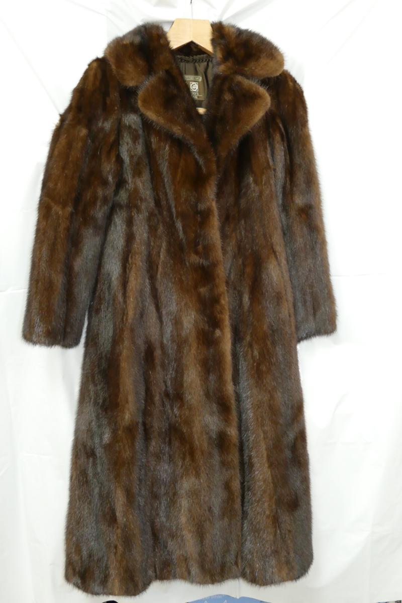 EMBA furriers エンバ ダークミンク 毛皮 ロング コート ブラウン系 着丈約110cm 日本製(ミンク)｜売買されたオークション ...
