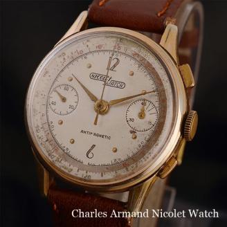 腕時計 ビンテージ クロノ スイス製 “Nicolet Watch/ニコレット ウォッチ” Landeron/ランデロンCal.39搭載モデル ...