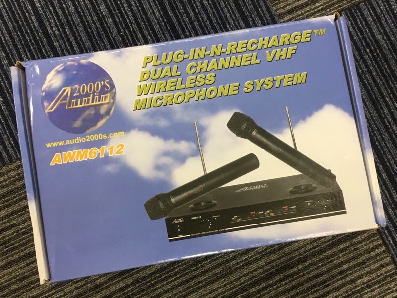 並行輸入品 Audio2000s AWM6112 VHF Dual Channel Rechargeable Wireless ...