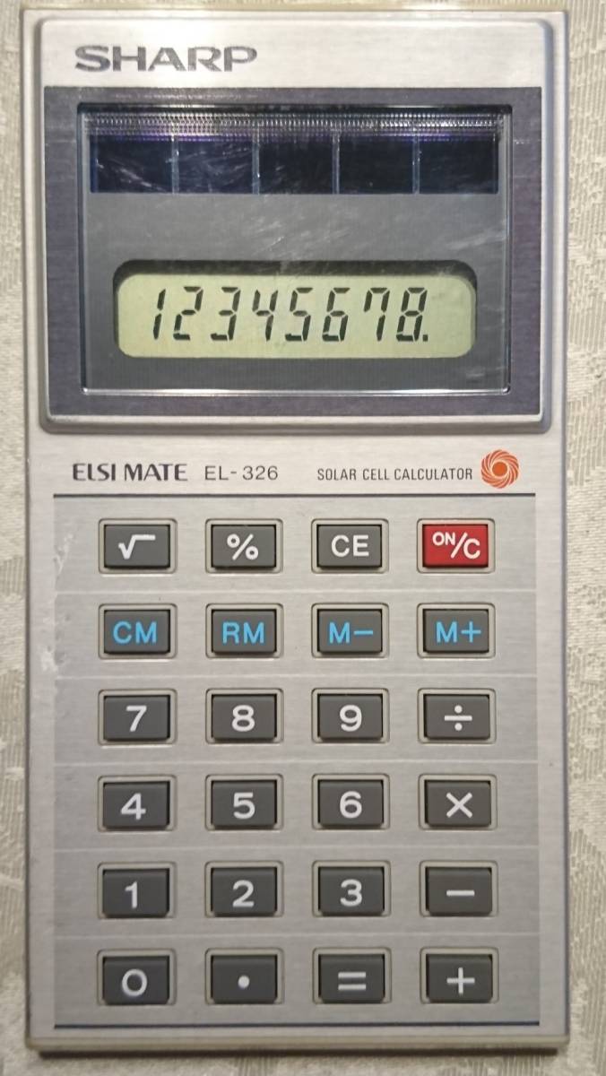 MADE IN JAPAN 日本製 昭和レトロ 電卓 シャープ SHARP ELSI MATE EL-326 ソーラー電卓 8桁 カバー付き稼働品(シャープ)｜売買されたオークション情報 ...