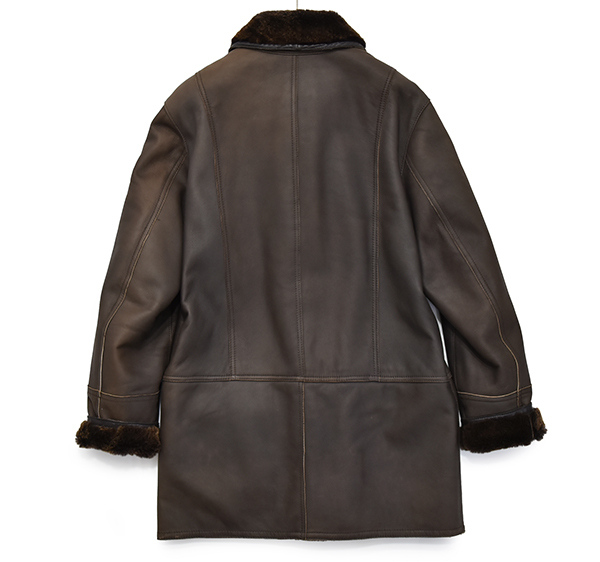 定価50万円 イタリア製 ギャロッティ GALLOTTI ダブルフェイス 羊革 Shearling 最高級ムートンハーフコート 茶(毛皮 ...
