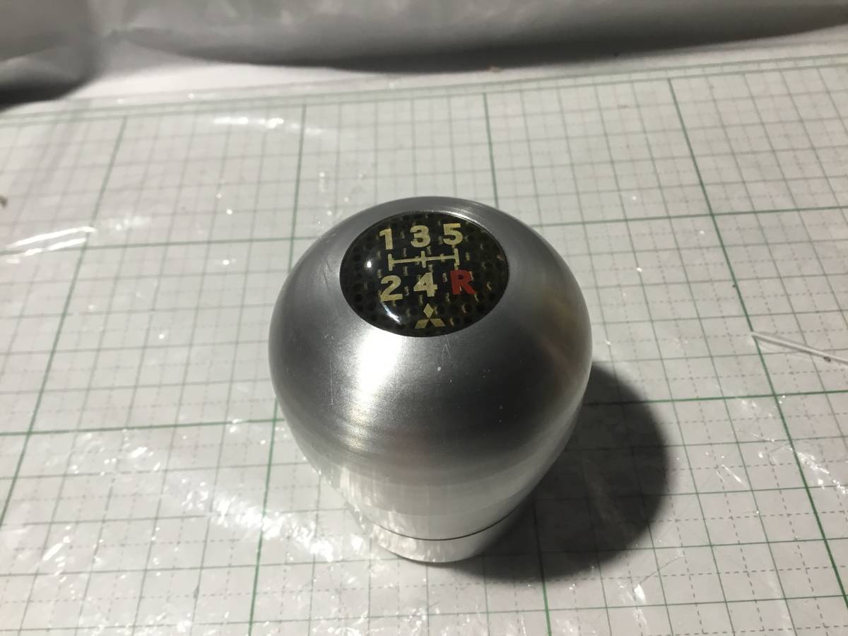 三菱 純正 OP オプション アルミ シフトノブ 5MT M10 1.25 ミツビシ ランエボ 5 6 7 8 9 CT9A CP9A CN9A ラリアート ralli art ...