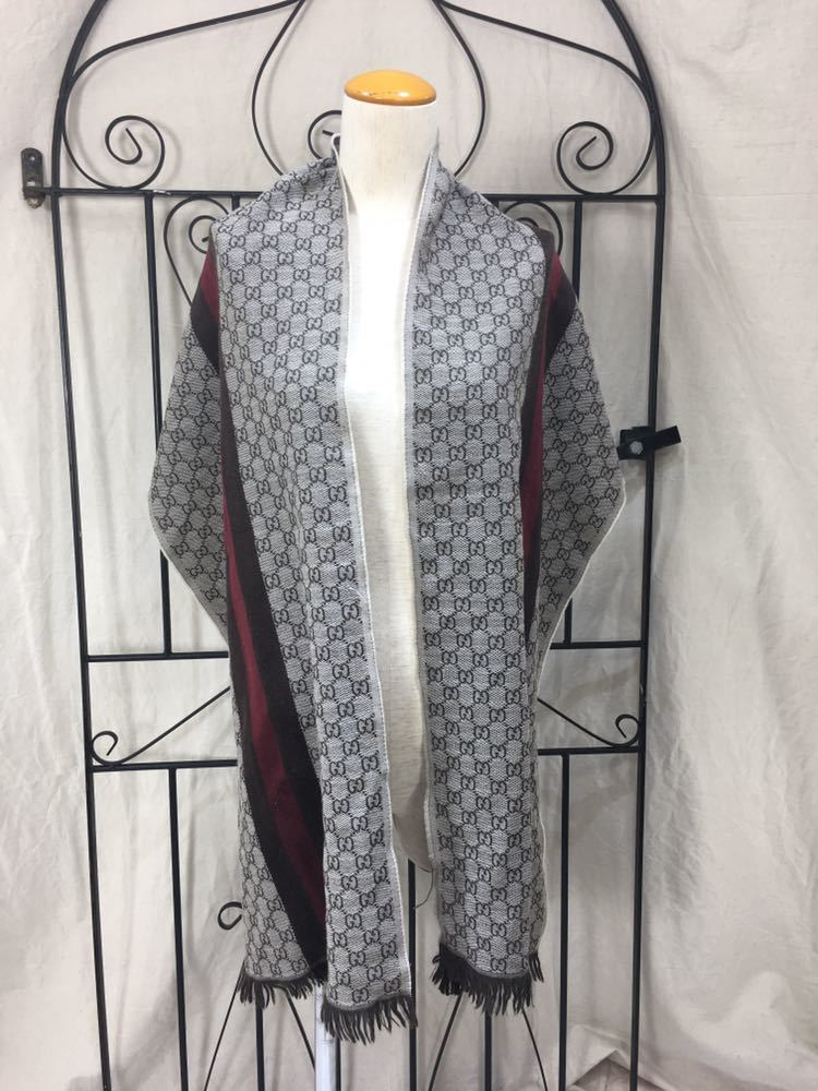 GUCCI GG PATTERNED SHERRY LINE MUFFLER MADE IN ITALY/グッチGG柄シェリーラインマフラー(その他)｜売買されたオークション情報、yahooの ...