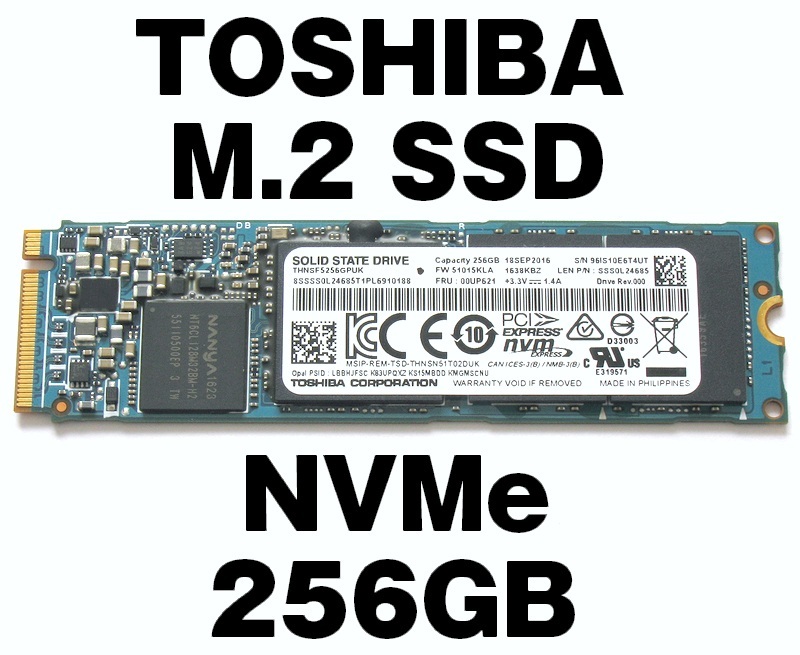 TOSHIBA 256GB SSD M.2 2280 NVMe THNSF5256GPUK 送料185円 2(256GB～)｜売買された ...