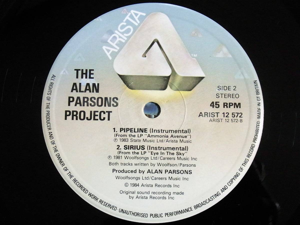 466 UK Orig 12 The Alan Parsons Project - Prime Time / Pipeline ...