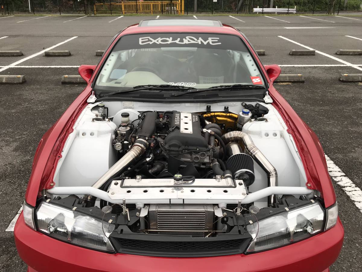 シルビア S14 ドリドレ仕様 改造多数 公認 サンルーフ HKS GTⅢ-RSタービン HKS 256°カム エアフロレス ドリフト ...