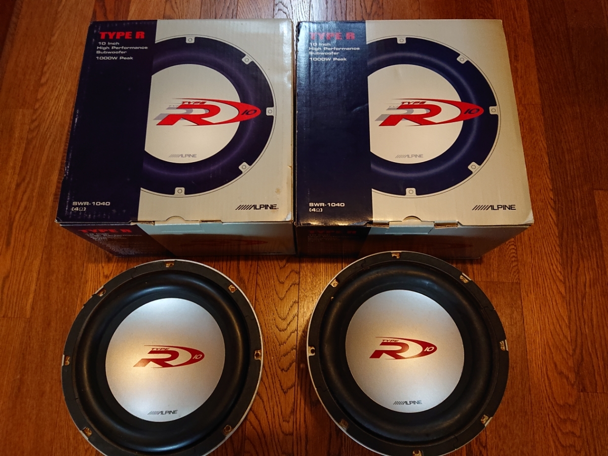 ALPINE アルパイン TYPE R 10インチ 25センチ ウーファー SWR-1040 2発セット 最大入力1000W 4Ω 元箱発送 ...