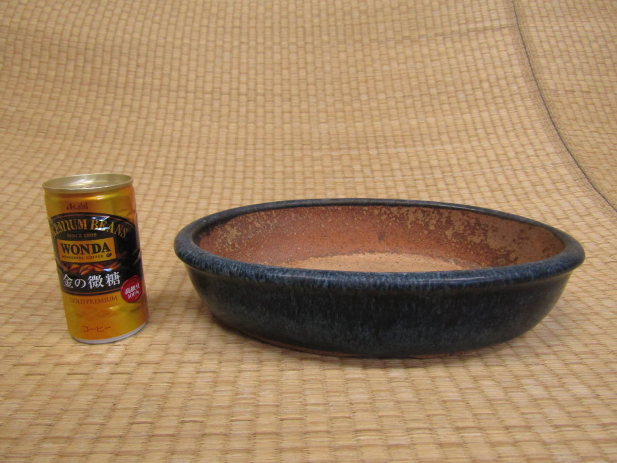 ⑯ 古い植木鉢 外縁楕円鉢 約 28 5cm×19 5c／高さ6cm 海鼠釉窯変 中国古盆器/盆栽/水盤/皿鉢(鉢)｜売買されたオークション情報、yahooの商品情報をアーカイブ公開 ...