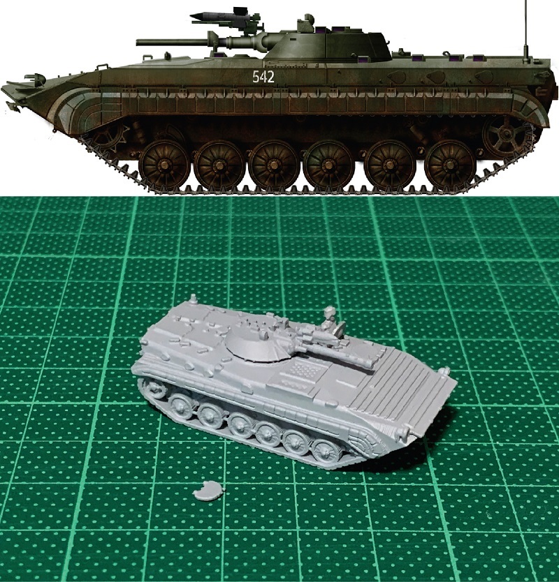 1/144 未組立 Russian BMP-1 Armored Fighting Vehicle /w commander Resin Kit ...