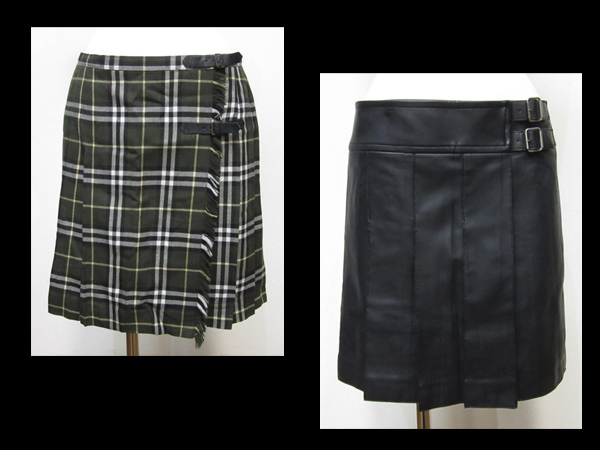 n682 BURBERRY BLUE LABEL/バーバリー ブルーレーベル スカート レザー調 他 38 2点 税無(スカート)｜売買されたオークション情報、yahooの商品情報をアーカイブ ...