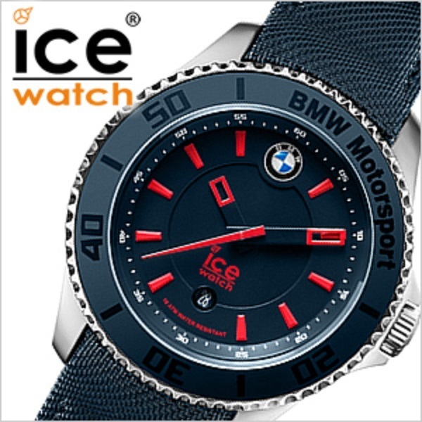 1円 正規品 アイスウォッチBMW STEELクロノグラフICE WATCHクオーツメンズカジュアルビジネスナイロンレザー腕時計ネイビー紺(3 ...