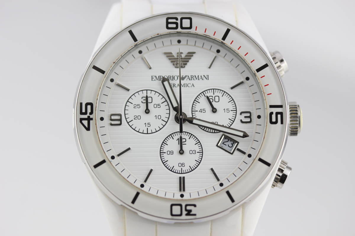 エンポリオアルマーニ セラミカ メンズ クロノグラフ AR-1424 難あり(アルマーニ)｜売買されたオークション情報、yahooの商品情報をアーカイブ公開 - オークファン（aucfan.com）