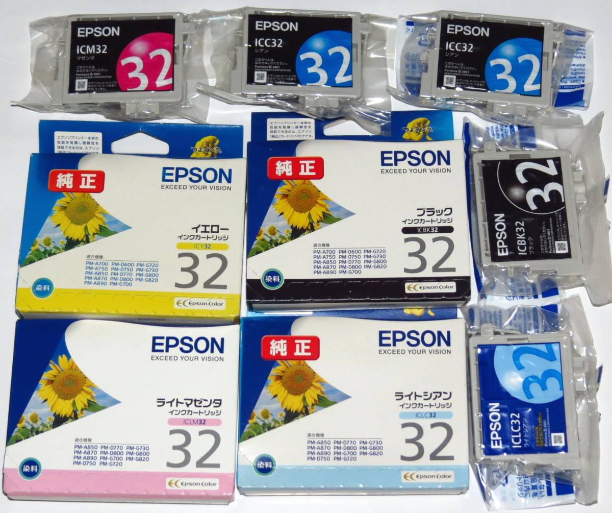エプソン EPSON 純正インク IC6CL32 BK32 C32 M32 Y32 LC32 LM32 6色9本組 送料188円(エプソン)｜売買されたオークション情報、yahooの商品情報を ...