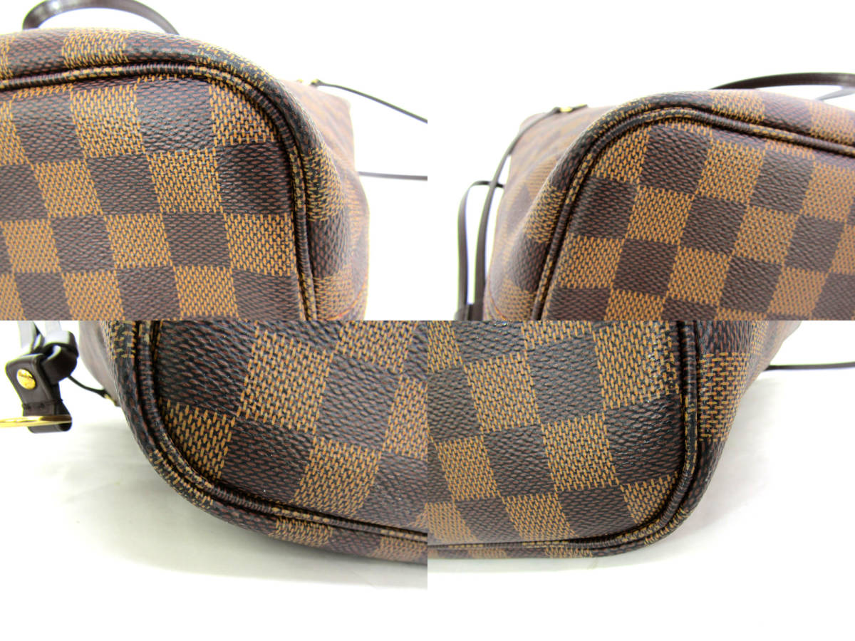 同梱不可 品 程度良好 LOUIS VUITTON ルイ ヴィトン N41358 ネヴァーフル MM スリーズ ダミエ エベヌ 保存袋付き ...