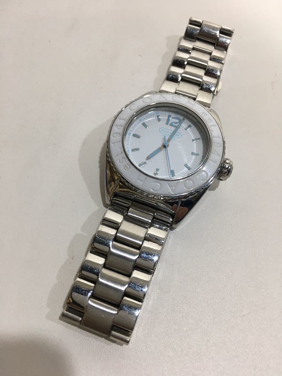 1円スタート COACH コーチ 腕時計 CA.54.7.29.0513 メンズ 白×ライトブルー(コーチ)｜売買されたオークション情報 ...