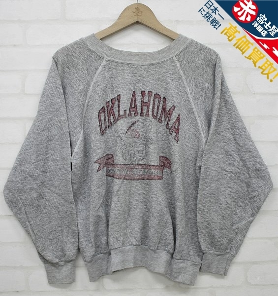 4T6107/PARAMOUNT SPORTSWEAR OKLAHOMA ラグランスウェット USA製 ビンテージ(Lサイズ)｜売買された ...