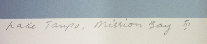 Malcolm Warr Lake Taupo mission Bay III シルクスクリーン ed.6/99. 鉛筆サイン シートのみ ...