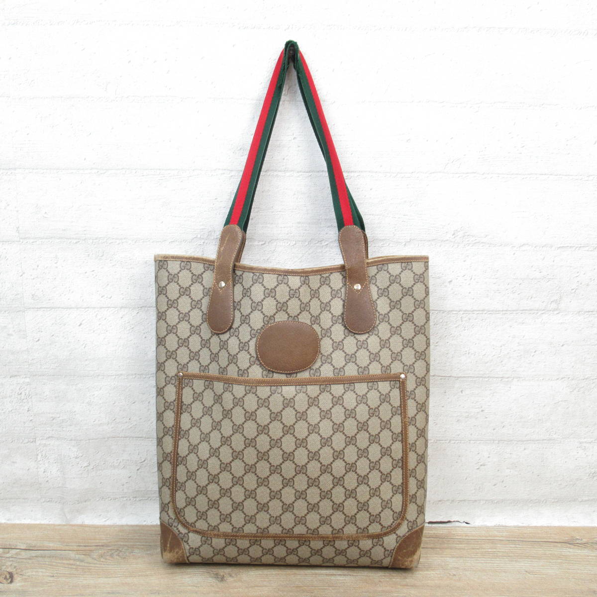 GUCCI オールド グッチ ショルダートートバッグ レディース GGスプリーム シェリーライン カーキ ブラウン レザー 002 904 0223 old 北TK2(オールドグッチ)｜売買さ ...