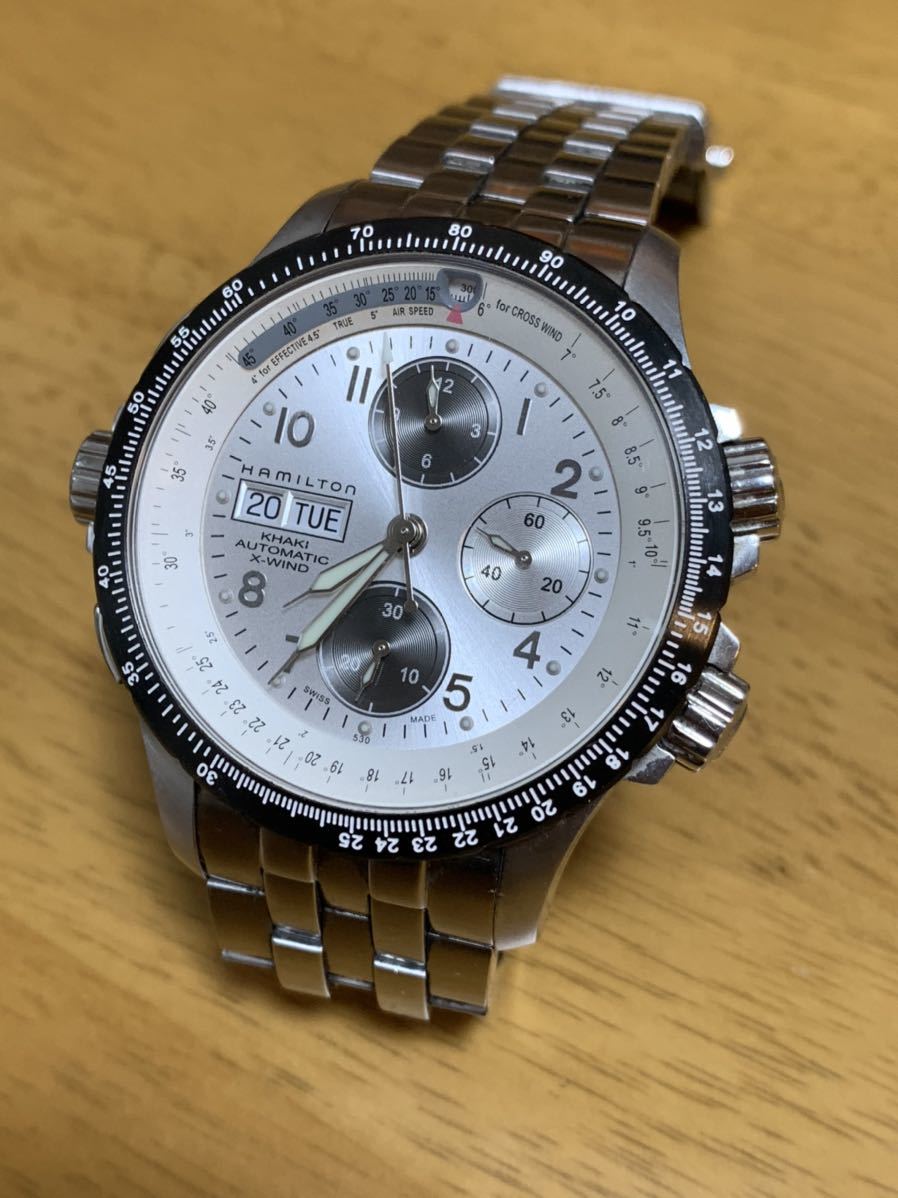 ハミルトン カーキ Xウィンド HAMILTON KHAKI X-WIND 型番H776260 腕時計 自動巻 クロノグラフ ステンレスベルト ...