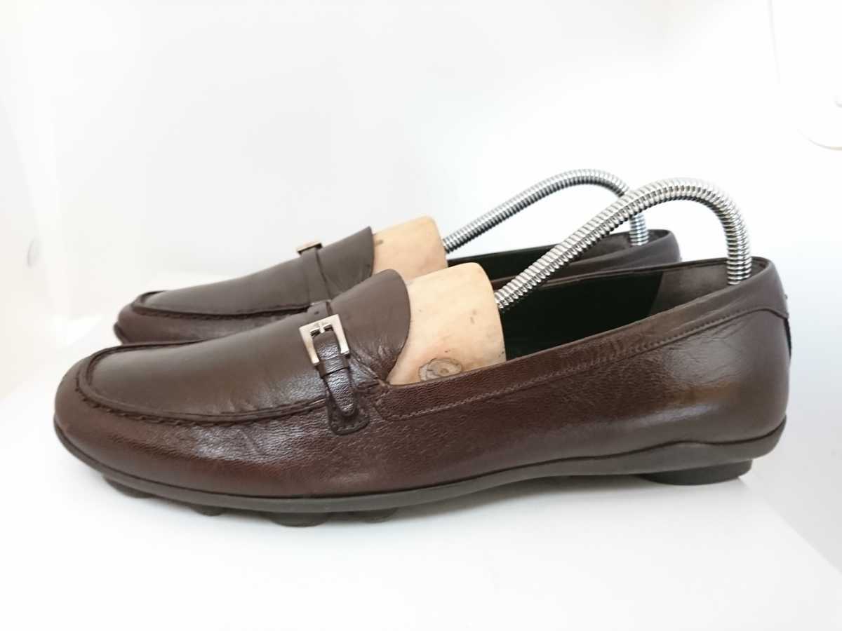 管理581 PRADA 35.5 プラダ ローファー スリッポン シューズ カジュアル レディース ブラウン 革靴 レザー 茶 イタリア製 35 1/2 ビジネス(女性用)｜売買された ...