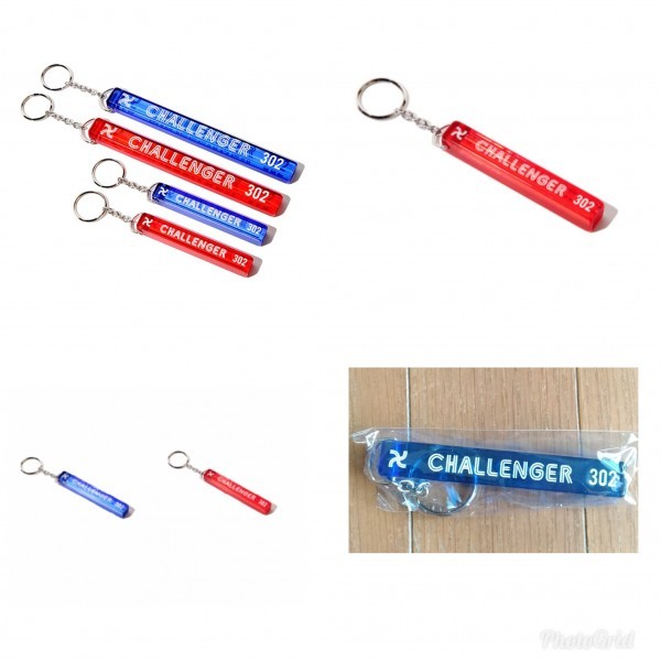 18SS CHALLENGER STANDARD ROOM KEY RING BLUE / 10cmx1.5cmx1.5cm チャレンジャー ...