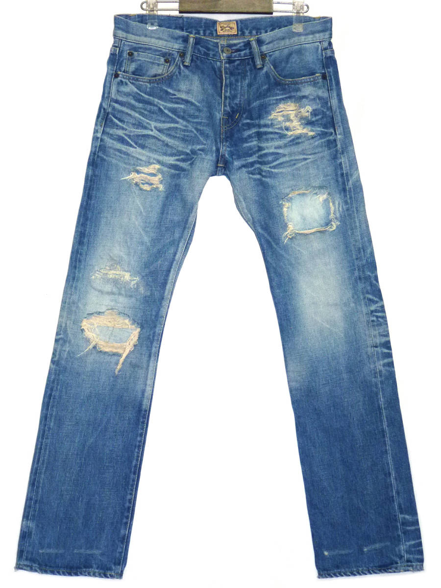 MARBLES マーブルズ MPT-A1510A クラッシュ リペア デニム パンツ M(ジーンズ)｜売買されたオークション情報、yahooの商品情報をアーカイブ公開 - オークファン ...