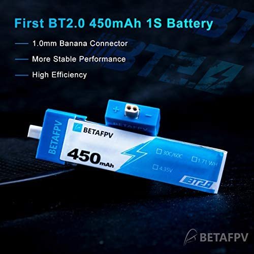 BETAFPV 4pcs BT2.0 450mAh 1S Battery 4.35V 30C/60C FPV Lipo with BT2.0 ...