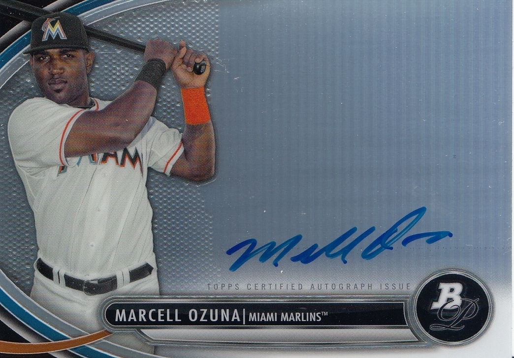 MARCELL OZUNA AUTO 2013 BOWMAN PLATINUM 直筆サイン ROOKIE CARD AUTOGRAPHED ...