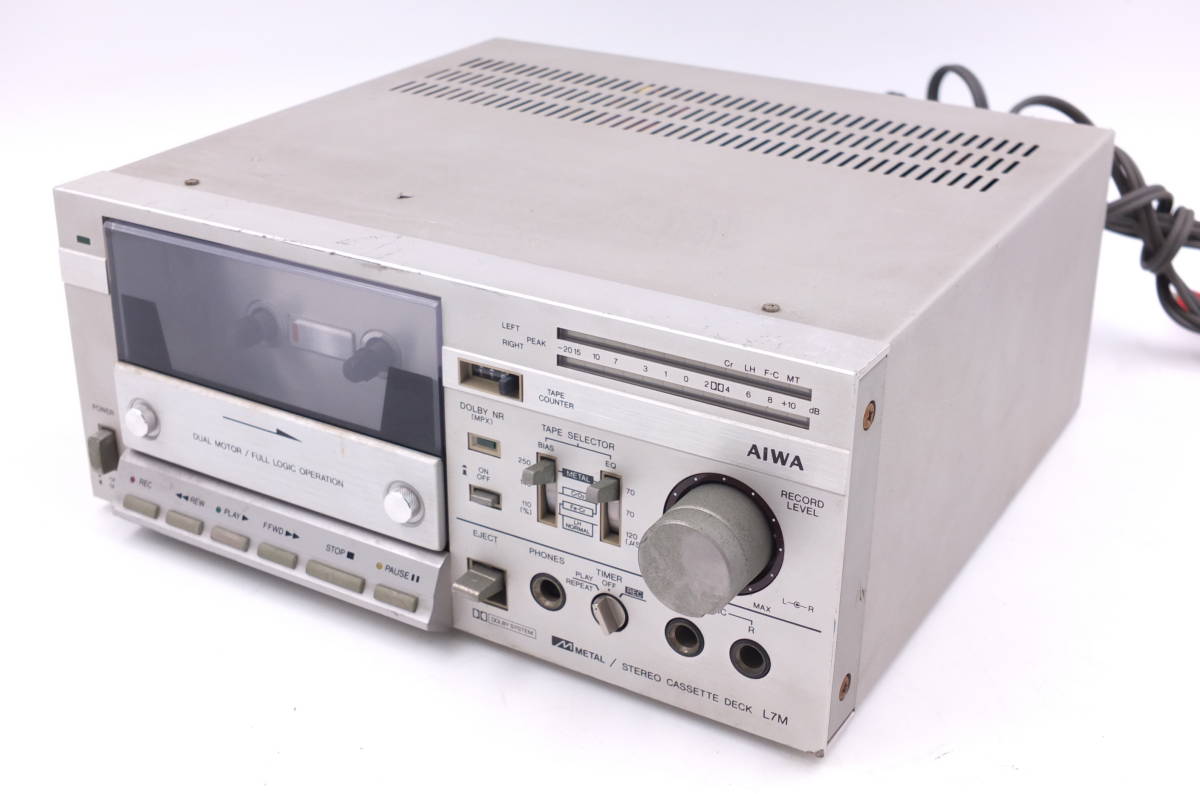 t.n215 AIWA アイワ AD-L7M STEREO CASSETTE DECK L7M ステレオカセットデッキ 通電のみ 格安スタート ...