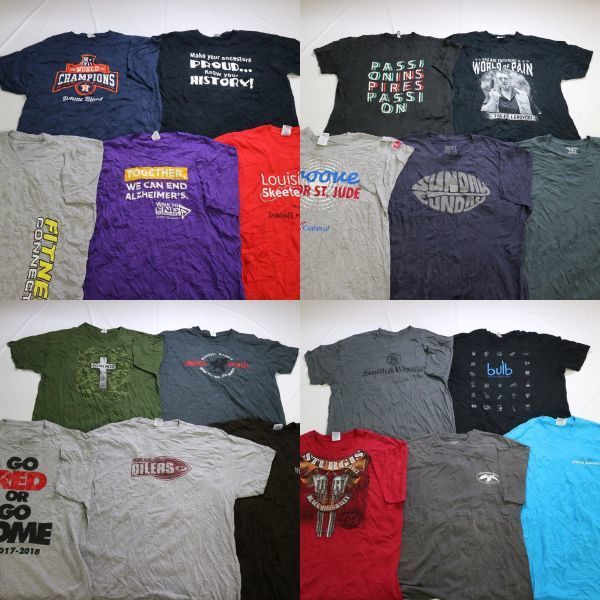 シンプル ロゴ 文字 イラスト 他 プリント Tシャツ set XL 20枚セット まとめ売り USA古着卸 1円スタート 最落なし ...