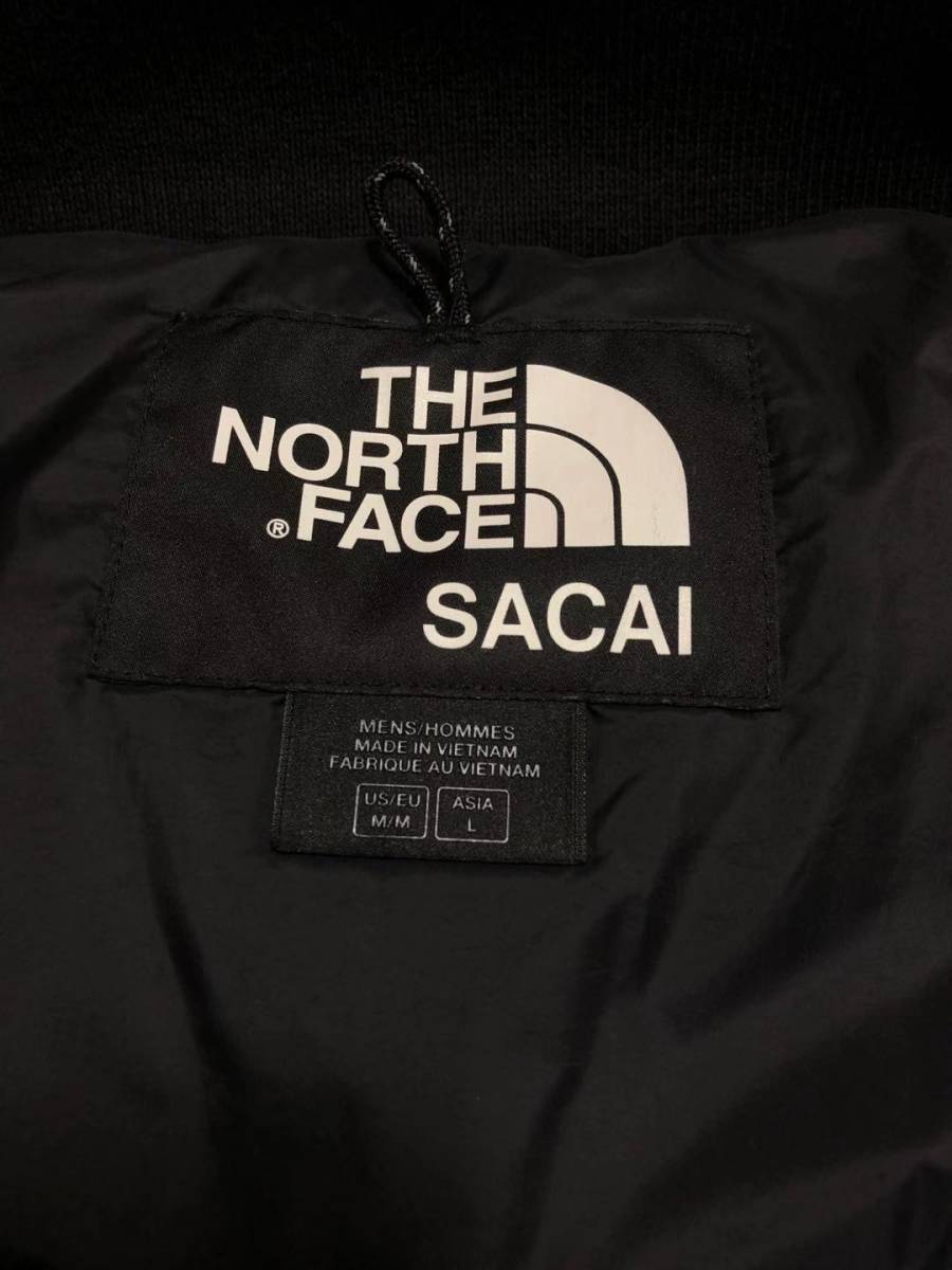 1000円 国内正規 17AW M TNF SACAI BOMBER JACKET L BLACK THE NORTH FACE ノース ...