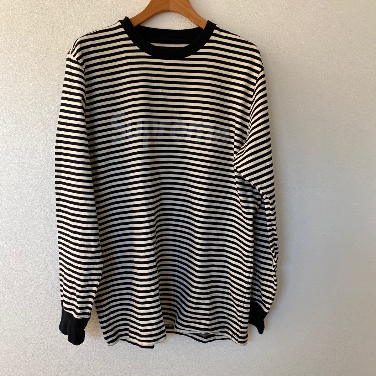 Supreme Logo Border L/S Tee/ ロゴ ボーダー カットソー ロンT(長袖Tシャツ)｜売買されたオークション情報 ...